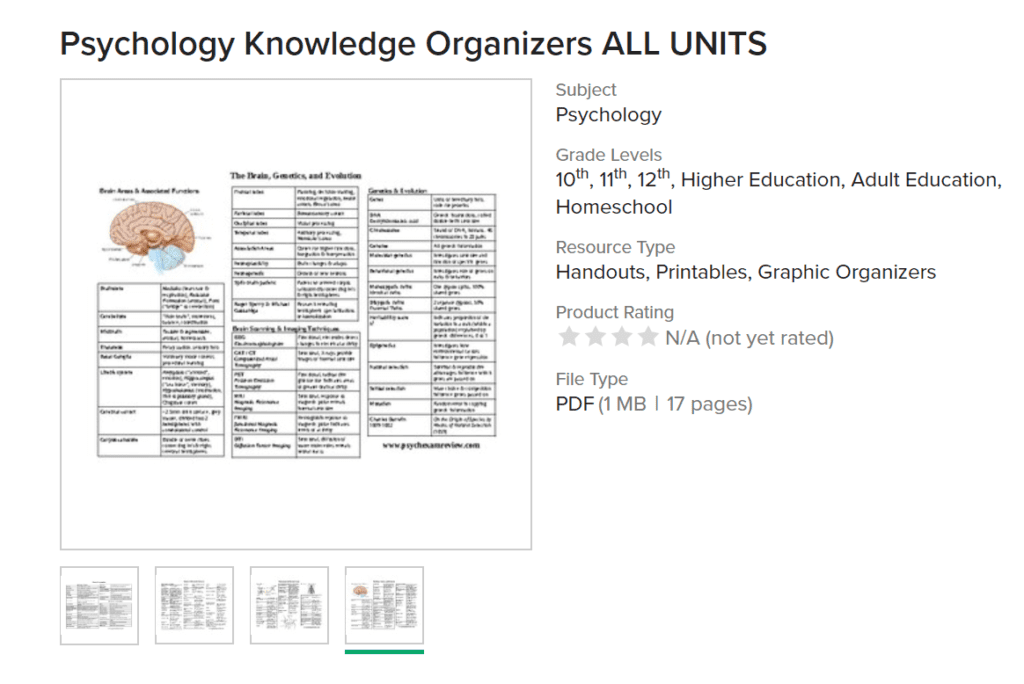 Psych Resources Shop | Psych Exam Review